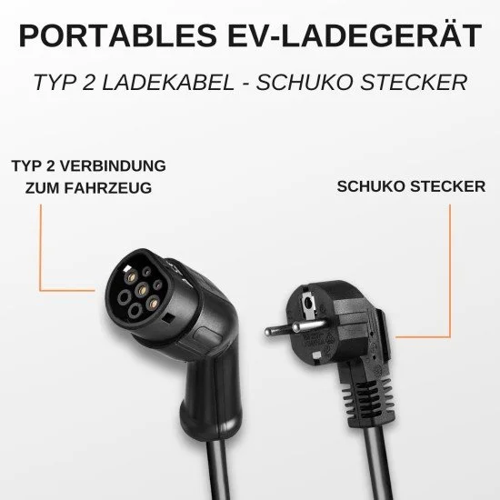 EV-Lader : AC Portable EV Lader, Ladeleistungszähler, Schuko ...