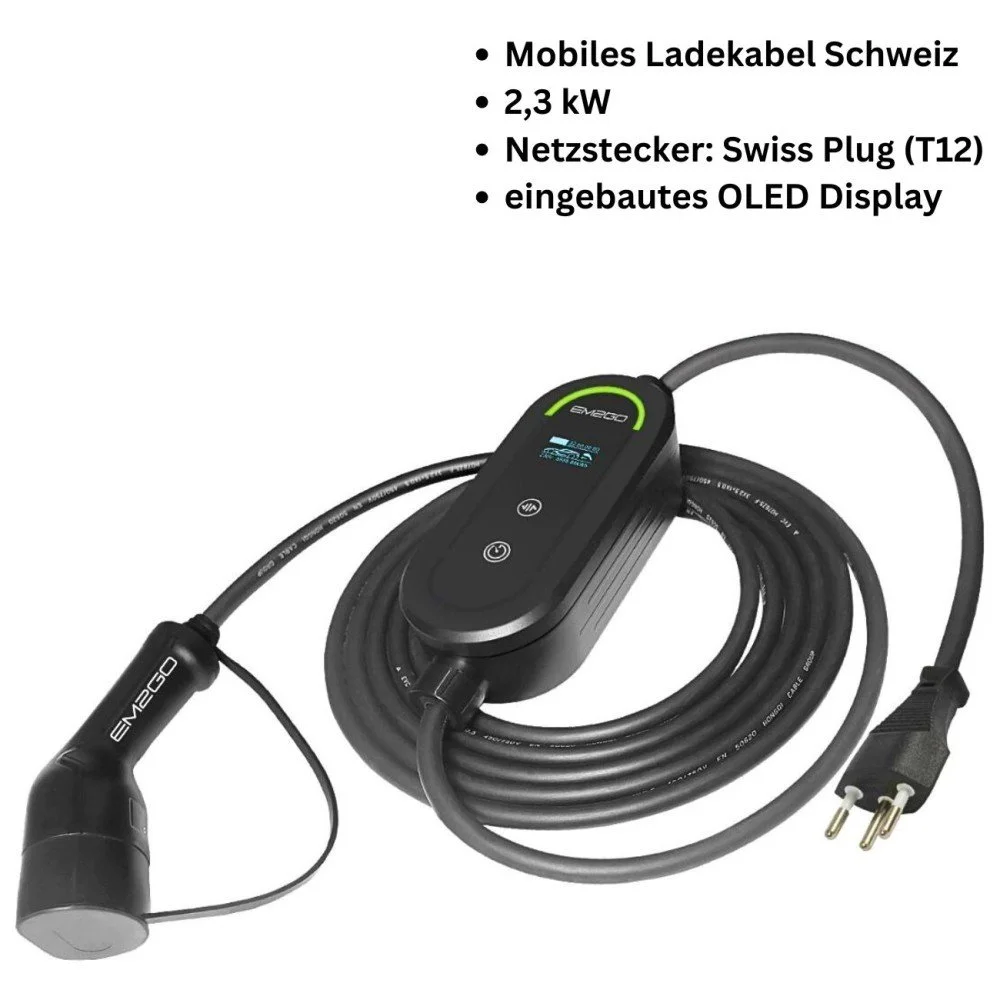 AC Portable EV Lader, "Take" 2.3kW, Schweiz 5m ...