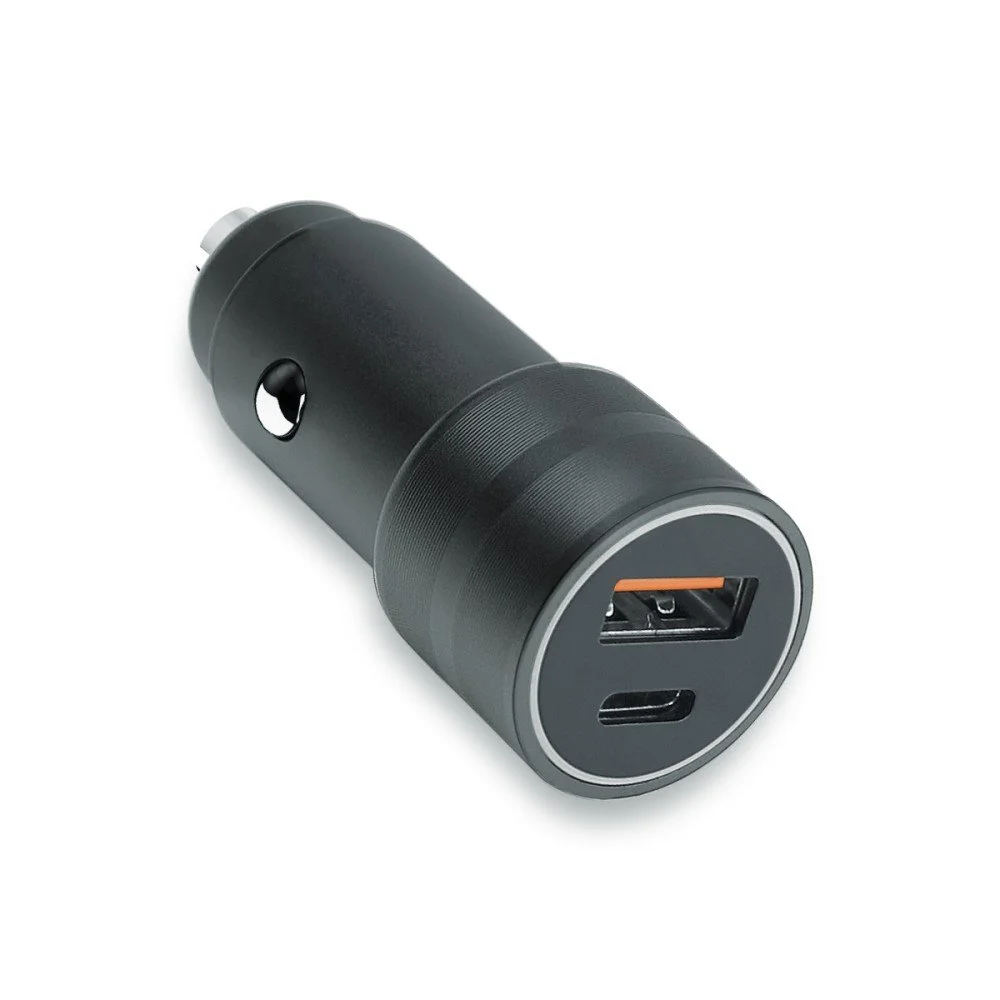 Kfz-Ladeadapter „Luma“ Dual Port, 38Watt, grau Typ-C ...